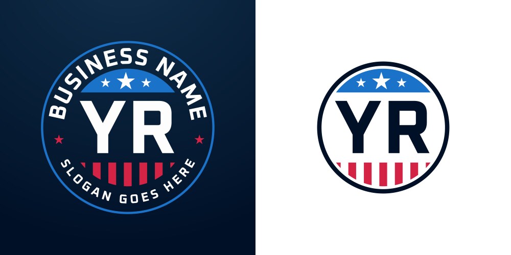 Patriotic hc logo design letter Royalty Free Vector Image