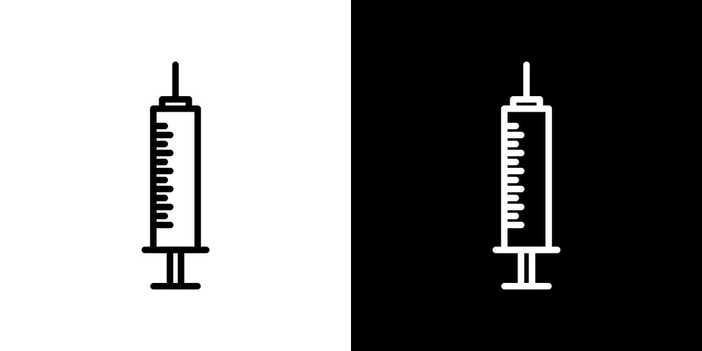Syringe icon set flu shot injector symbol Vector Image