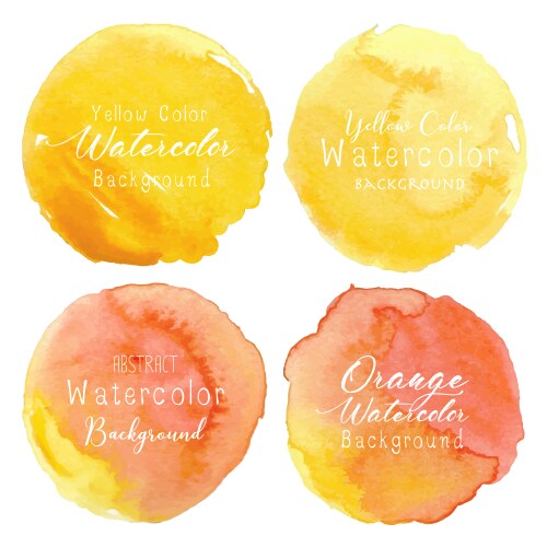 Set of bright red orage watercolor circle stains Vector Image