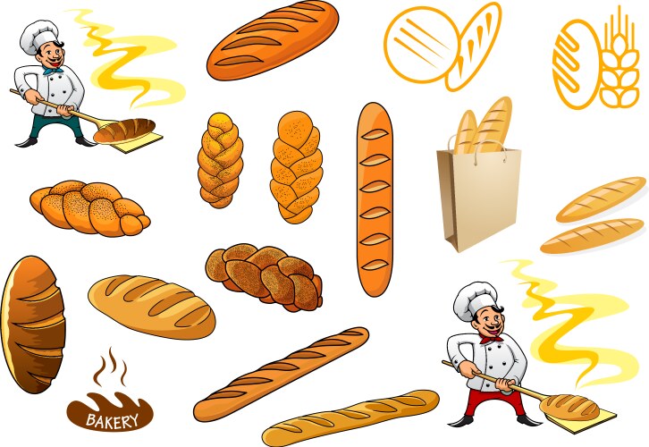 French baker cartoon Royalty Free Vector Image
