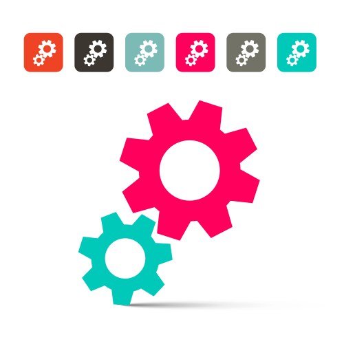 Gear icon template color editable set Royalty Free Vector