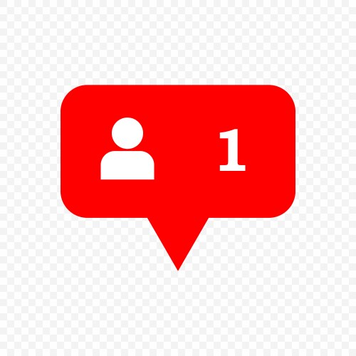 Follower like and comment notification button Vector Image
