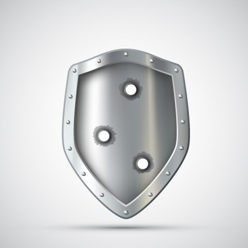Metal shield Royalty Free Vector Image - VectorStock