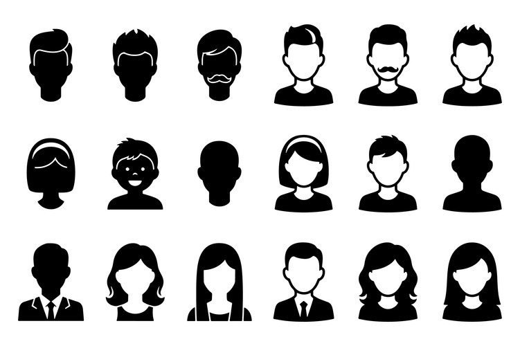 People Silhouette Icons - Male & Female – Royalty-Free Vector | VectorStock