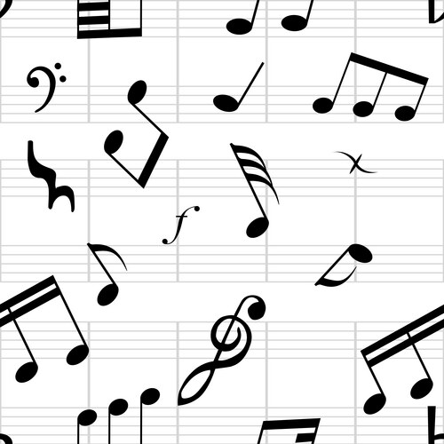 Hand drawn music notes seamless pattern design Vector Image