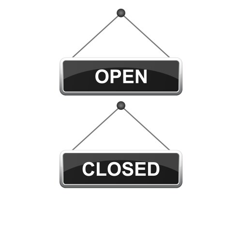 Come in were open sign black and white color Vector Image