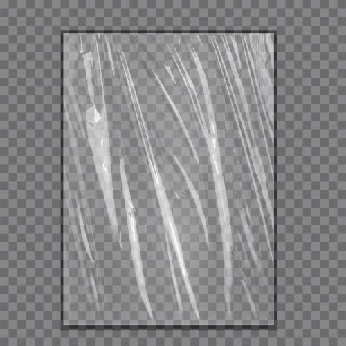 Realistic plastic wrap texture polyethylene cover Vector Image