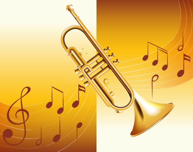 Trumpet on white background Royalty Free Vector Image