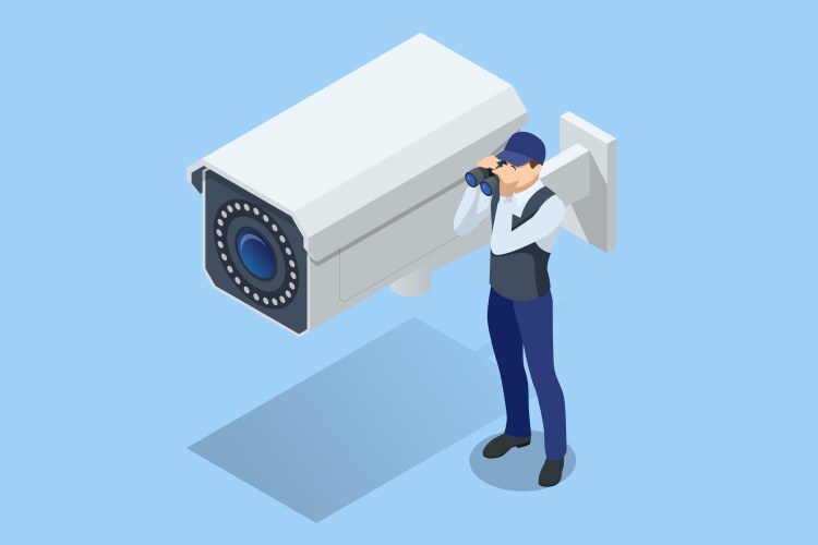 Isometric face recognition and personal Royalty Free Vector