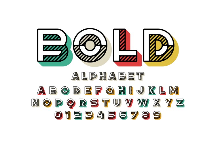 Modern chiseled style font design alphabet Vector Image