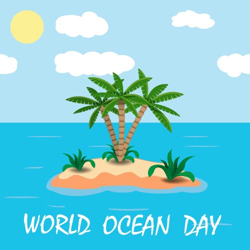 Sea island Royalty Free Vector Image - VectorStock