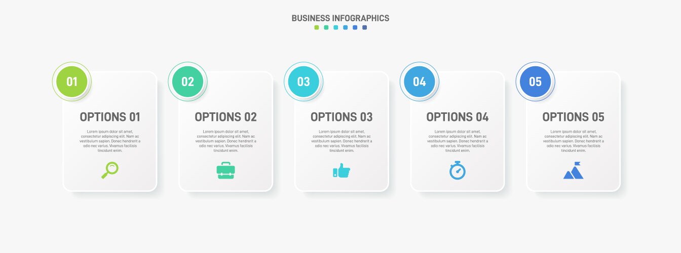 Horizontal progress bar featuring 5 arrow-shaped Vector Image