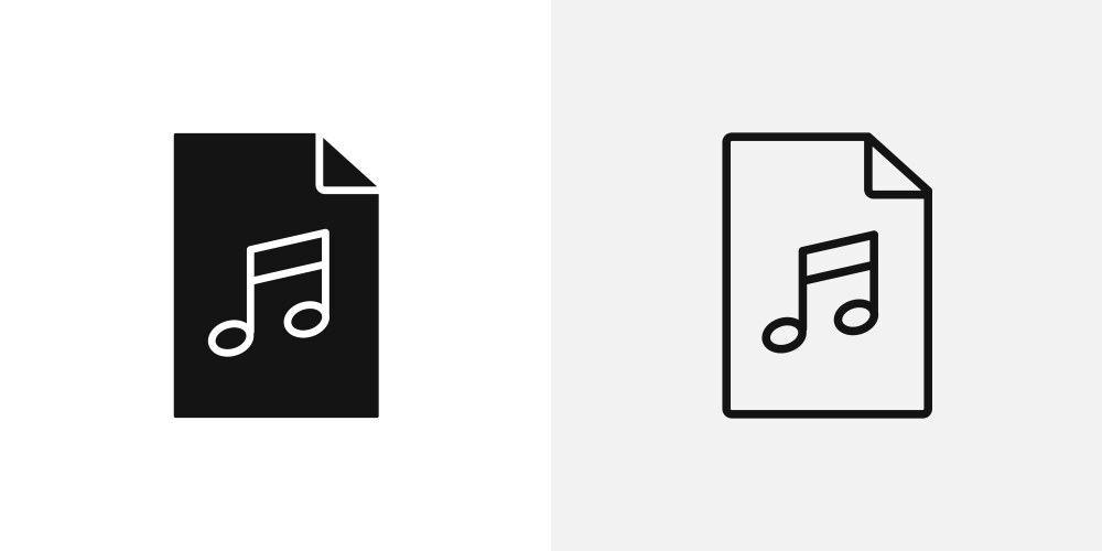 Music icon set song notes symbol in black filled Vector Image