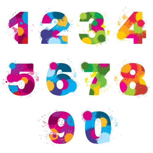 Set numbers with number cars from 1 to 6 Vector Image
