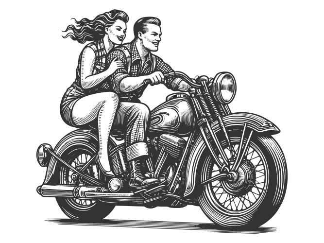 Motorcycle Pin Up Vector Images (88)
