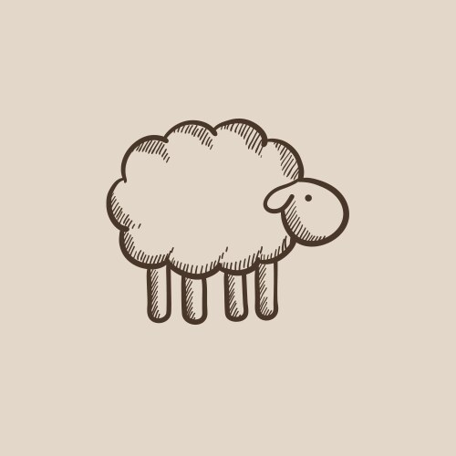 Sheep hand drawn sketch icon Royalty Free Vector Image
