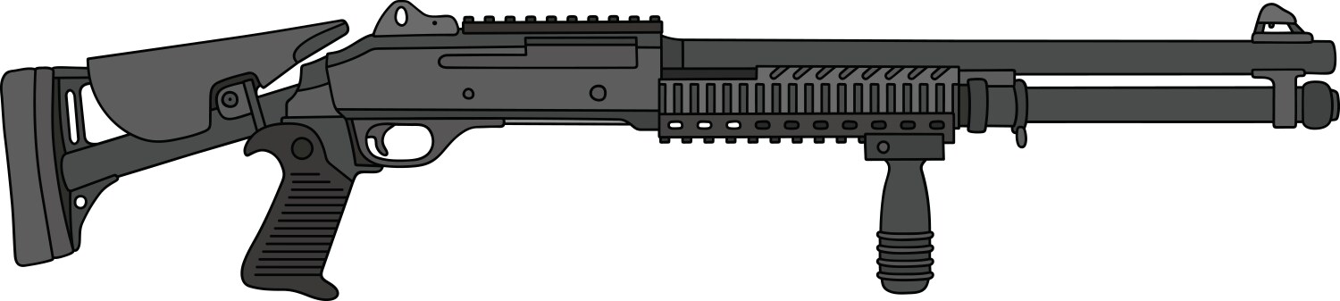 Black pump shotgun Royalty Free Vector Image - VectorStock