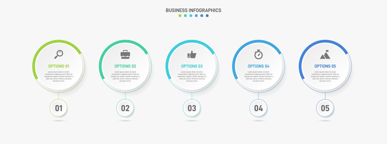 Horizontal progress bar featuring 5 arrow-shaped Vector Image