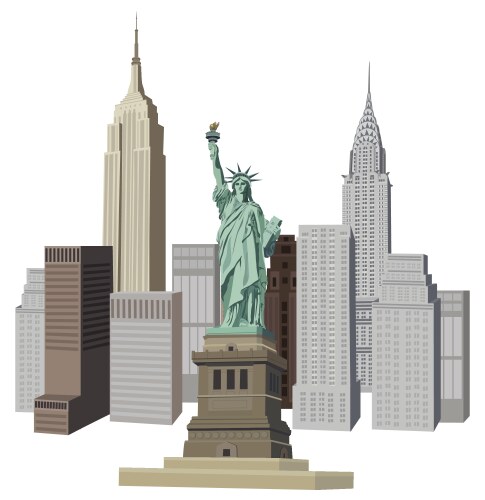 Set of new york famous buildings Royalty Free Vector Image