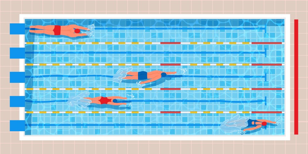 People in pool Royalty Free Vector Image - VectorStock