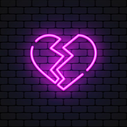 Broken Heart Neon Sign Vector Images (over 330)