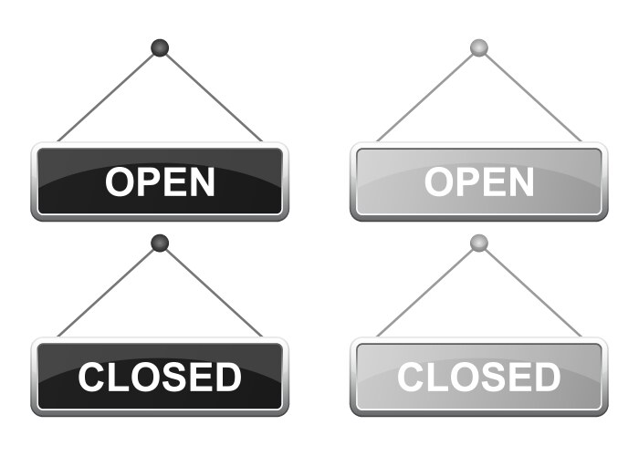 Open and closed sign set Royalty Free Vector Image
