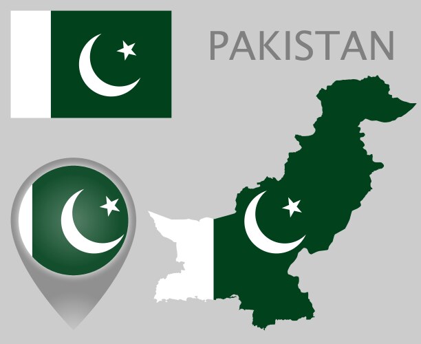 Pakistan map flat Royalty Free Vector Image - VectorStock
