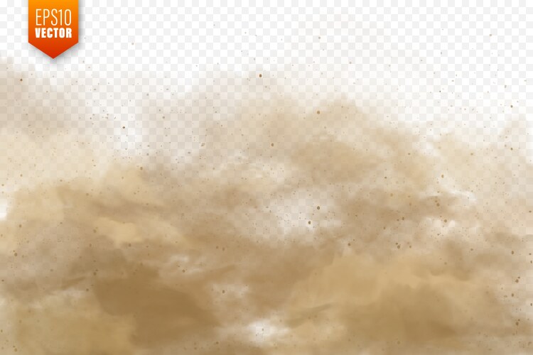 Realistic dust clouds road sand storm polluted Vector Image