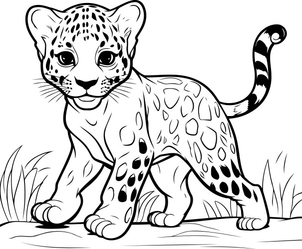 Monkey swinging on a swing coloring book Vector Image