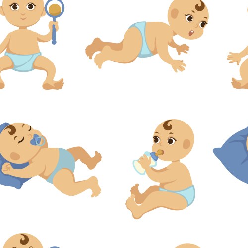 Seamless texture with cartoon animals pattern Vector Image
