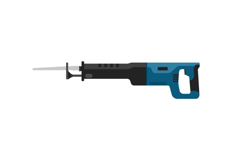 Cutting rough materials with electric saw Vector Image