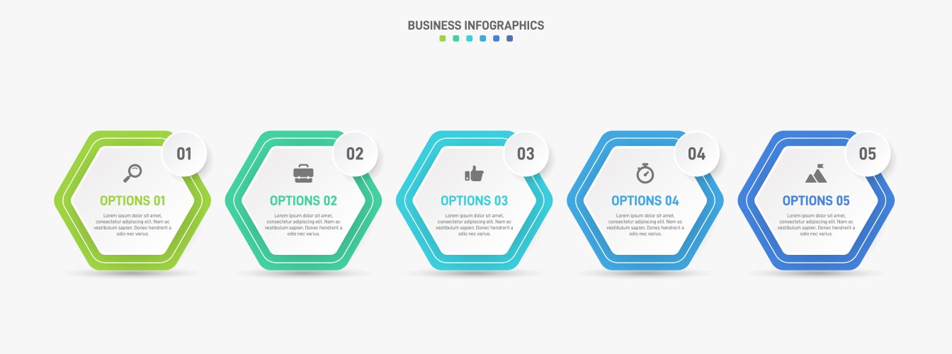 Horizontal progress bar featuring 5 arrow-shaped Vector Image