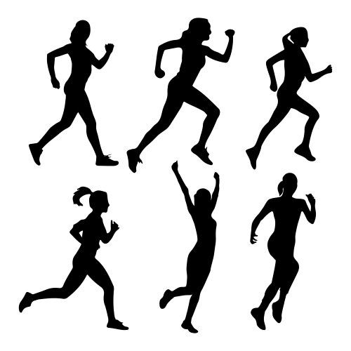 Silhouette run woman Royalty Free Vector Image