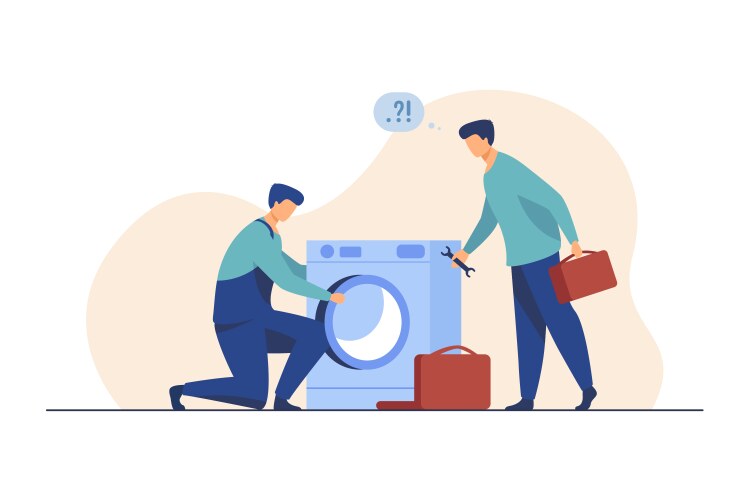 Washing machine repair Royalty Free Vector Image