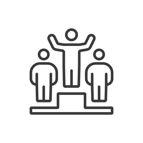 Winner in line design winner champion victory Vector Image