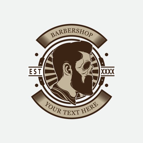 Bearded man logo Royalty Free Vector Image - VectorStock