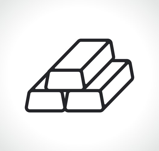 Ingot icon outline style Royalty Free Vector Image