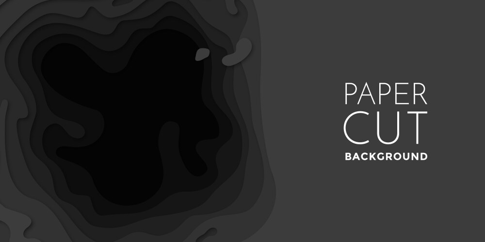 Papercut black multi layer gradient background Vector Image