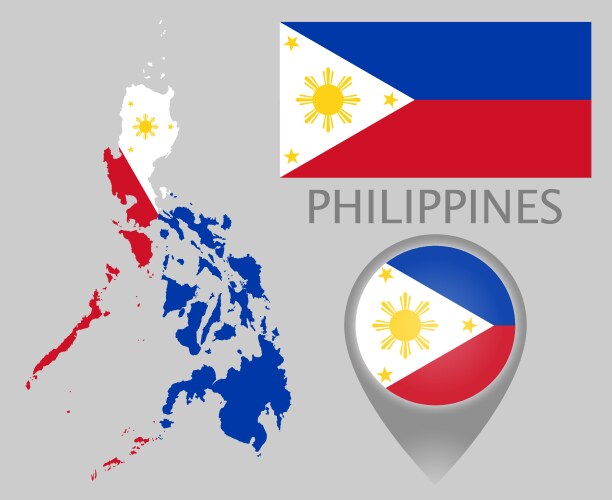 Kiribati and philippines grunge flags connection Vector Image