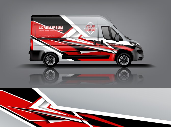 Vehicle decal wrap design cargo van graphic Vector Image
