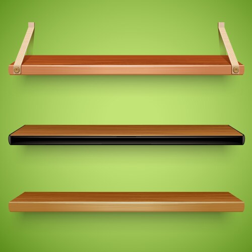 Wood shelves Royalty Free Vector Image - VectorStock