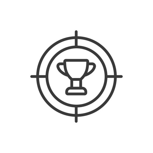 Focus target icon in line design aim Royalty Free Vector