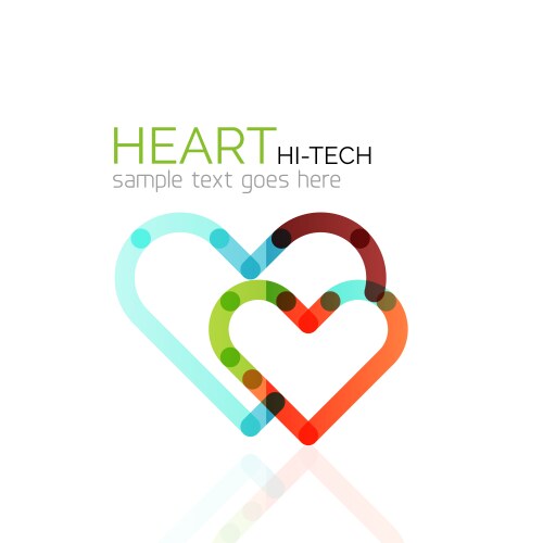 Heart classic geometric logo template Royalty Free Vector