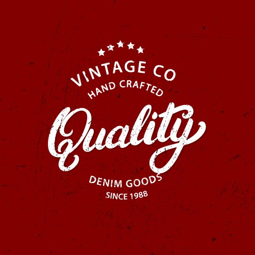 Quality hand written lettering Royalty Free Vector Image