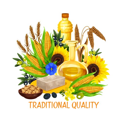 Realistic vegetable oils set Royalty Free Vector Image