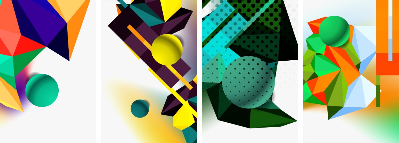 3d sphere and low poly triangle design Royalty Free Vector