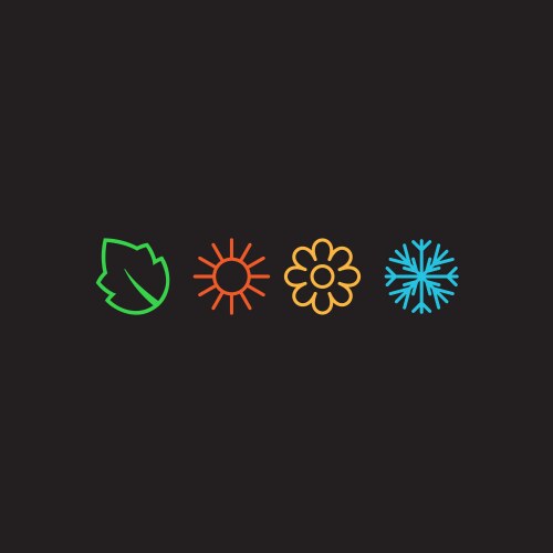 Four nature season patterns Royalty Free Vector Image