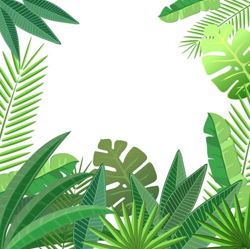 Jungle animals card frame animal tropical leaves Vector Image
