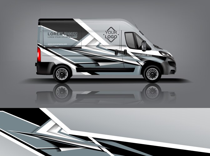 Van wrap design sticker and decal Royalty Free Vector Image