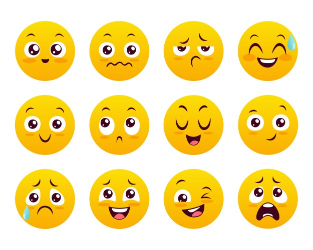 Emoji set Royalty Free Vector Image - VectorStock
